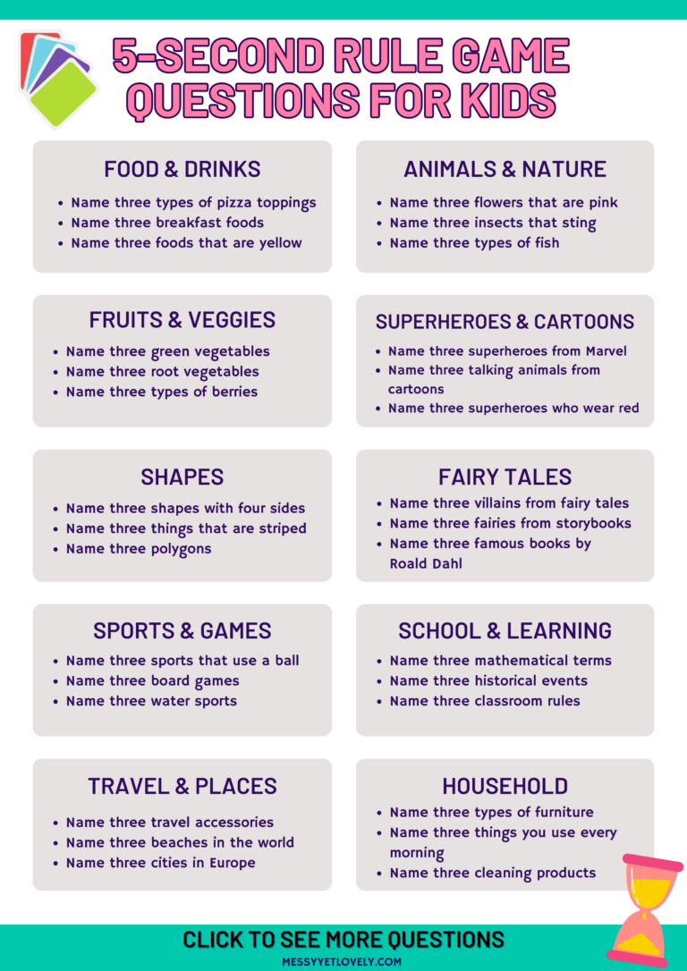 500 fun and easy 5-second rule game questions for kids