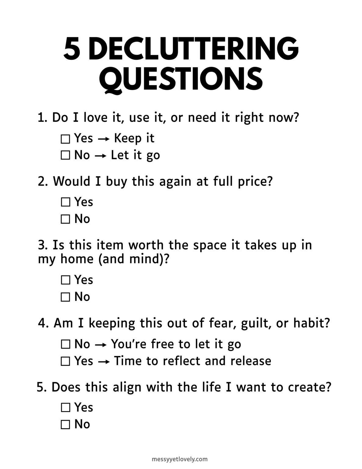 The Only 5 Decluttering Questions You'll Ever Need (Free PDF)
